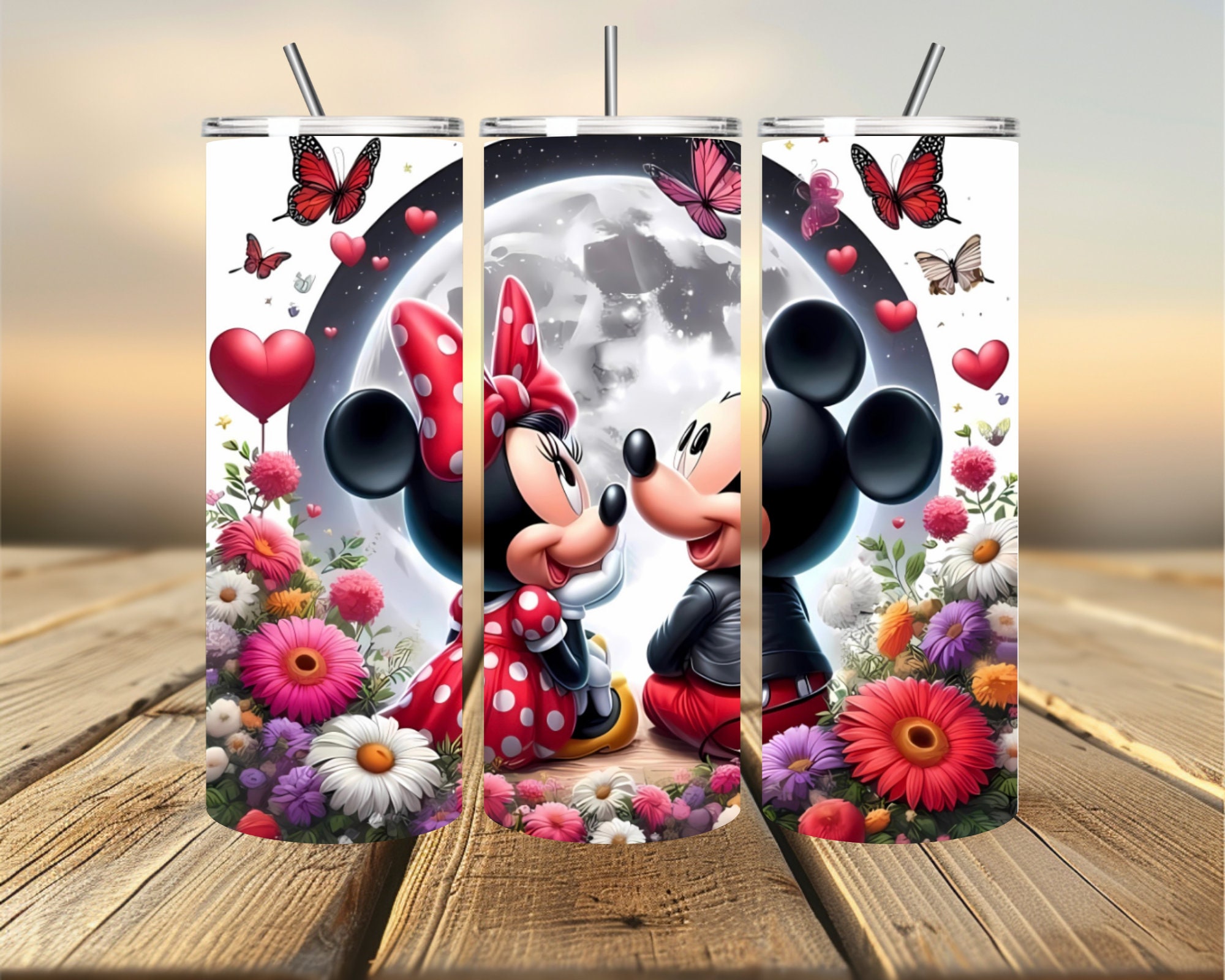3D Minnie and Mickey Tumbler Wrap, Love Mouse Tumbler Wrap Sublimation ...