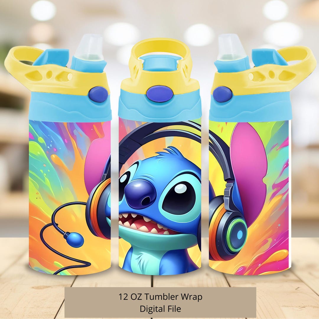 3D Cute Stitch Phones Colorful Tumbler Design, 12oz Stitch Cup Tumbler ...