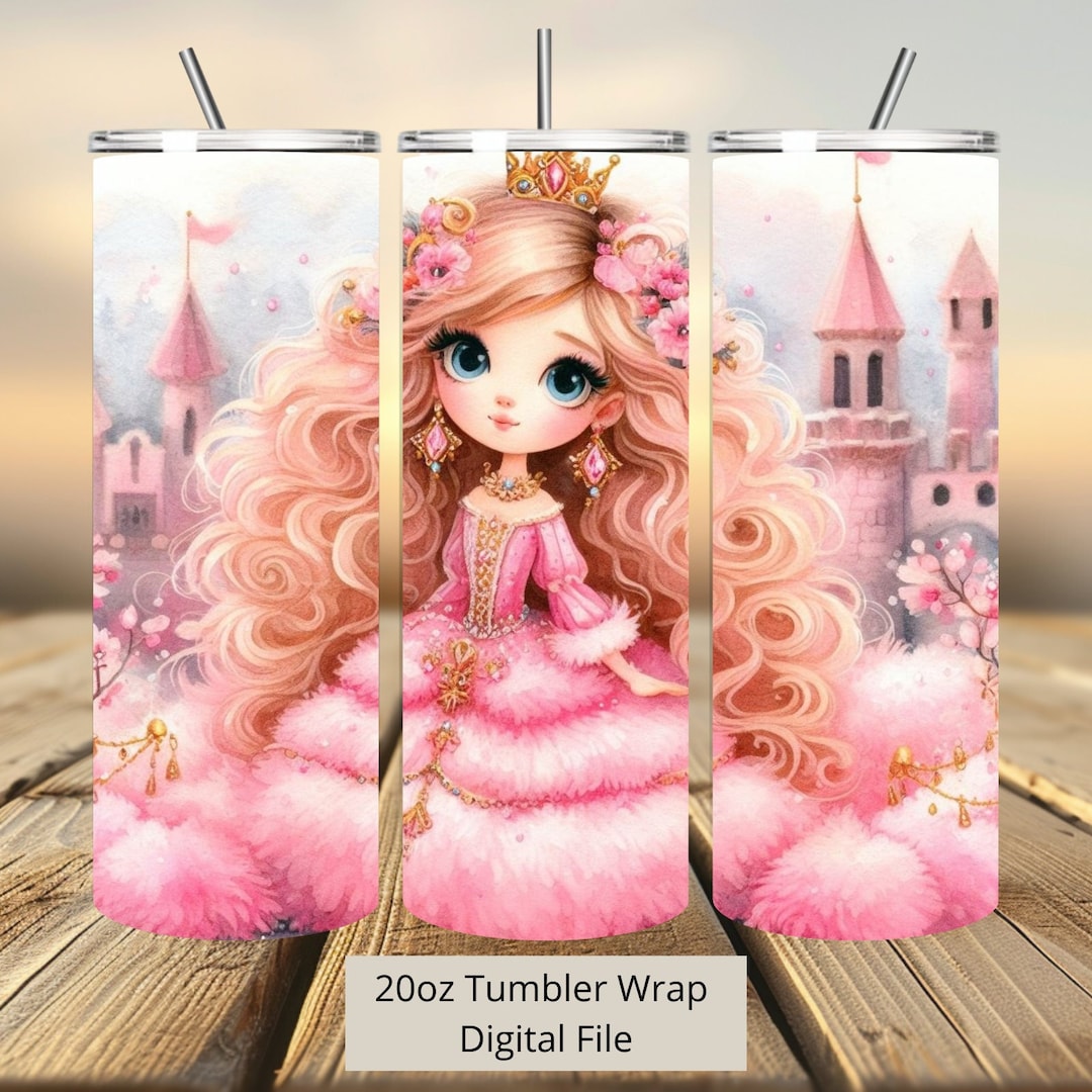 3D Mini Princess Aurora Tumbler Wrap, Cute Princess Tumbler Wrap ...