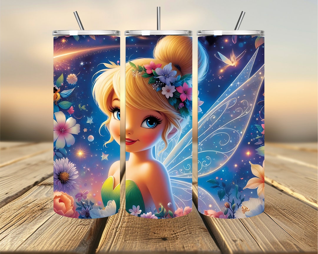 3D Cute Tinkerbell Tumbler Wrap, Princess Tumbler Wrap Sublimation ...