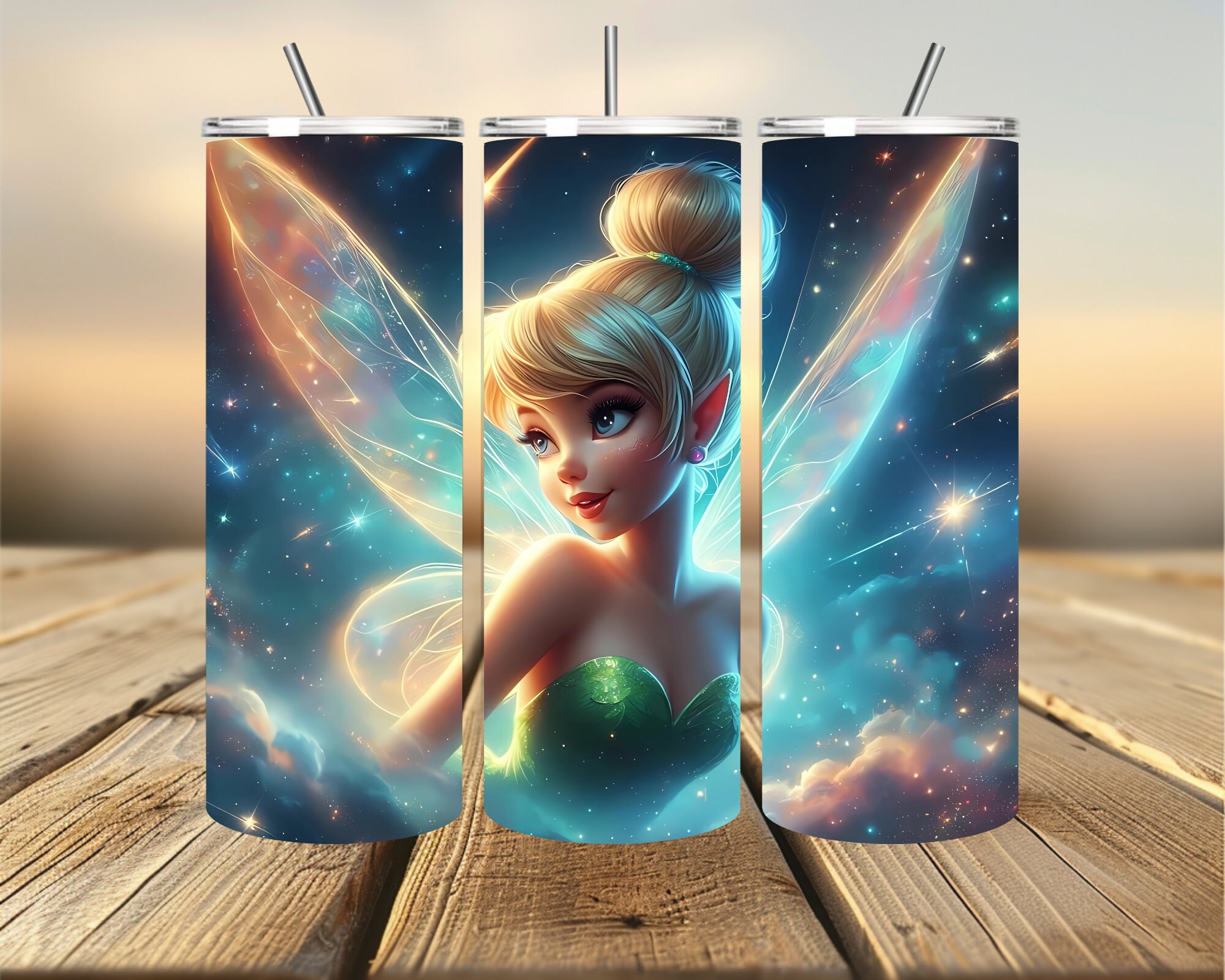 3D Cute Fairy Tinkerbell Tumbler Wrap, Princess Tumbler Wrap ...