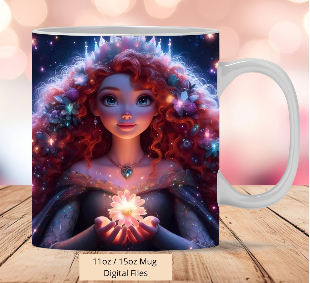 3D Princess Brave Shine Mug Wrap, 3D Princess Mug Wrap Sublimation ...