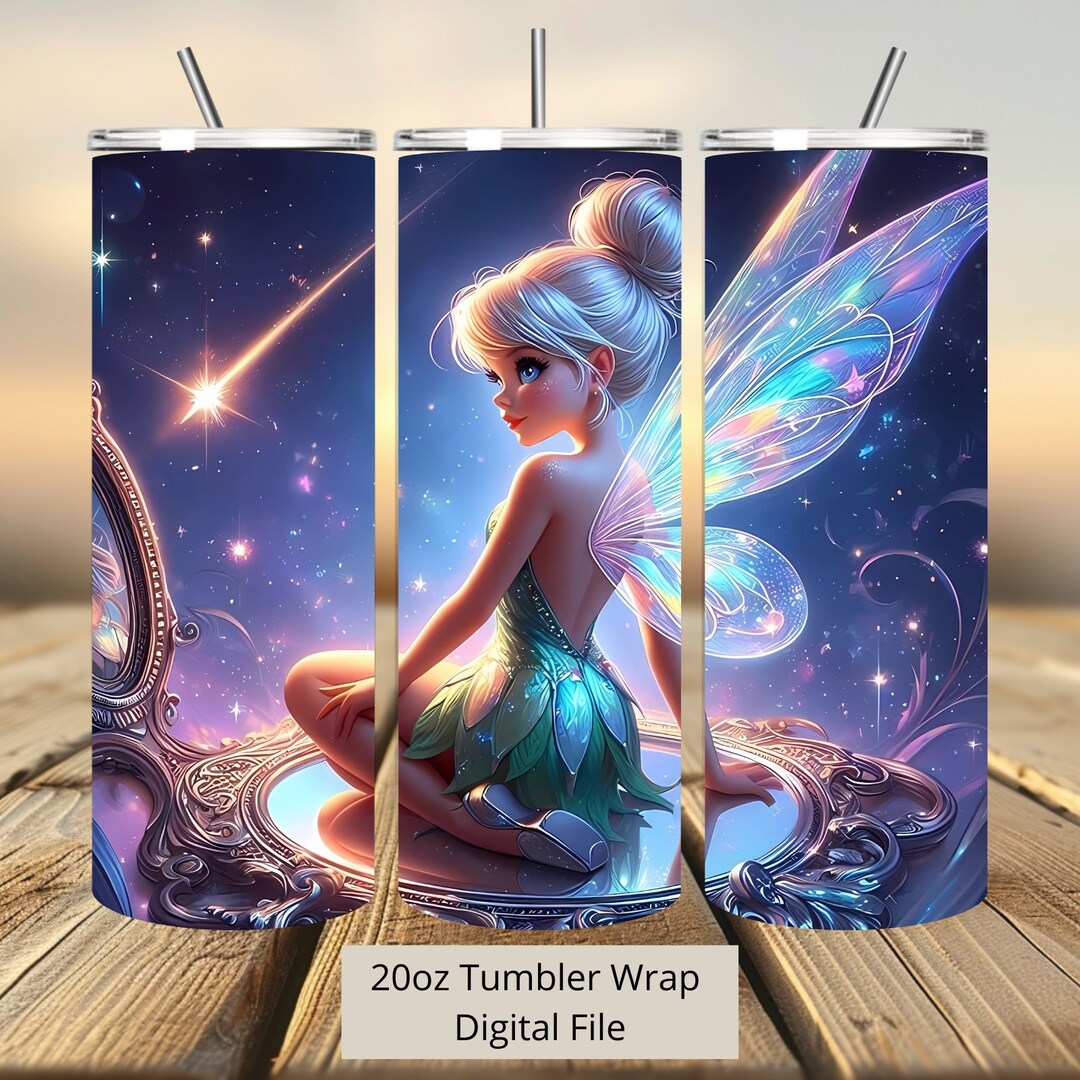3D Cute Tinkerbell Tumbler Wrap, Princess Tumbler Wrap Sublimation ...