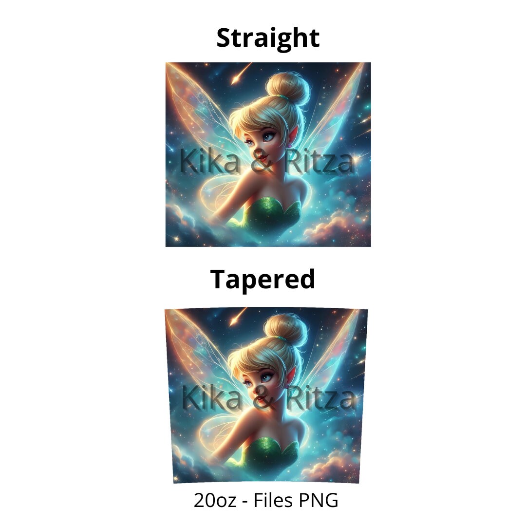 3D Cute Fairy Tinkerbell Tumbler Wrap, Princess Tumbler Wrap ...