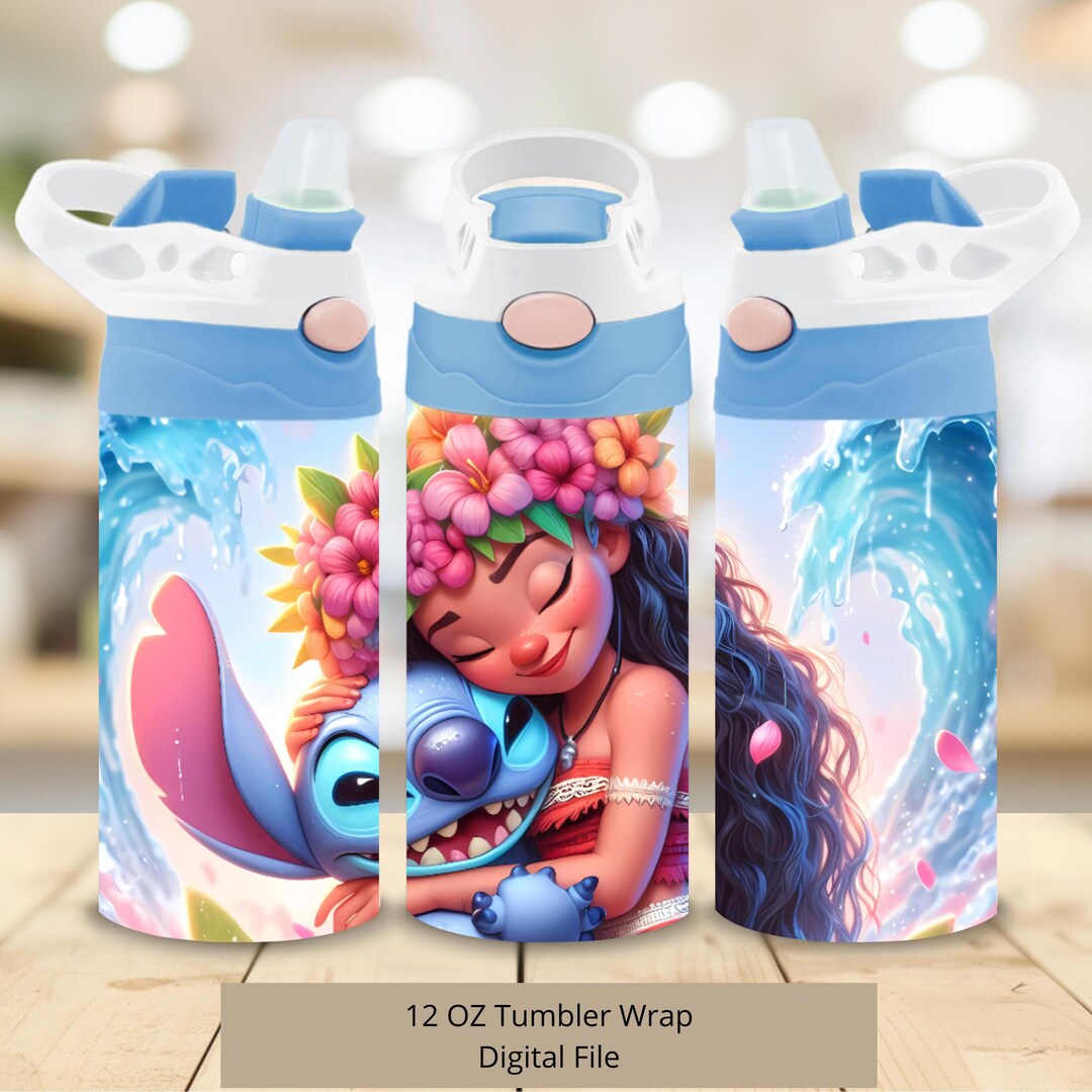 3D Cute Moana Hugg Stitch Tumbler Design, 12oz Princess Cup Tumbler ...