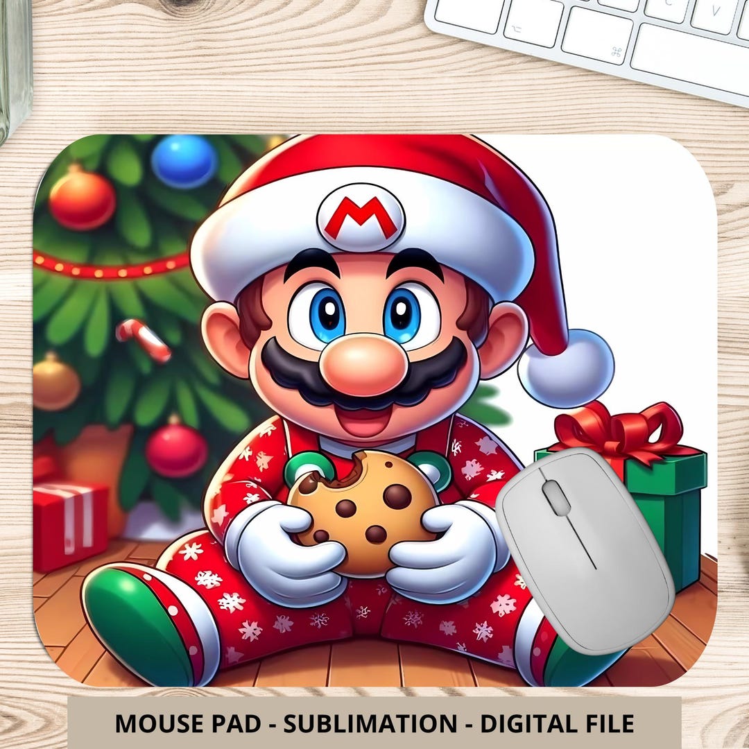 1 PNG Mouse Pad Super Mario Christmas Sublimation, Mario Mousepad PNG ...