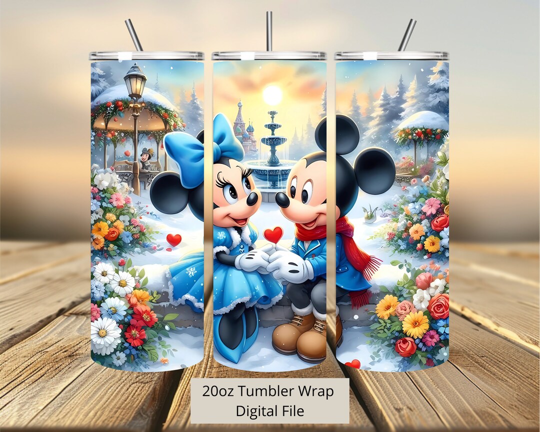 3D Romantic Minnie Mickey Mouse Tumbler Wrap, Mouse Tumbler Wrap ...