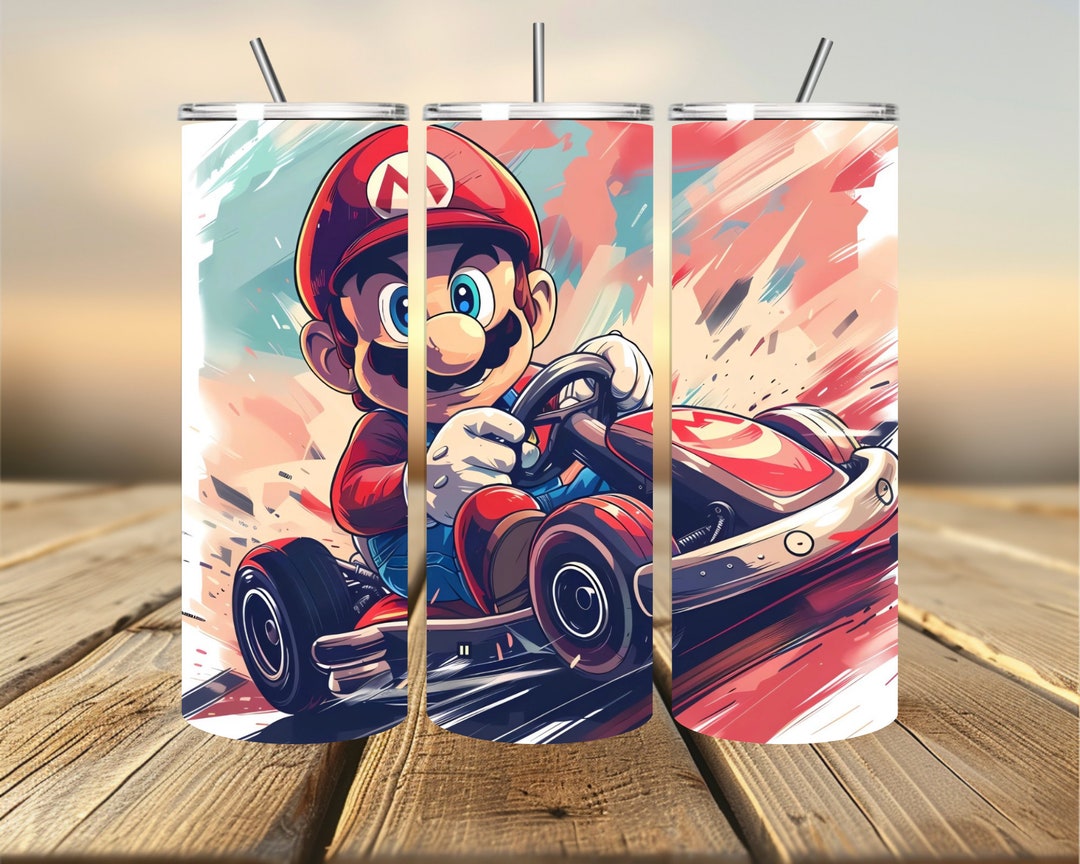 3D Super Mario Kart Tumbler Wrap, Mario Tumbler Wrap Sublimation Design ...
