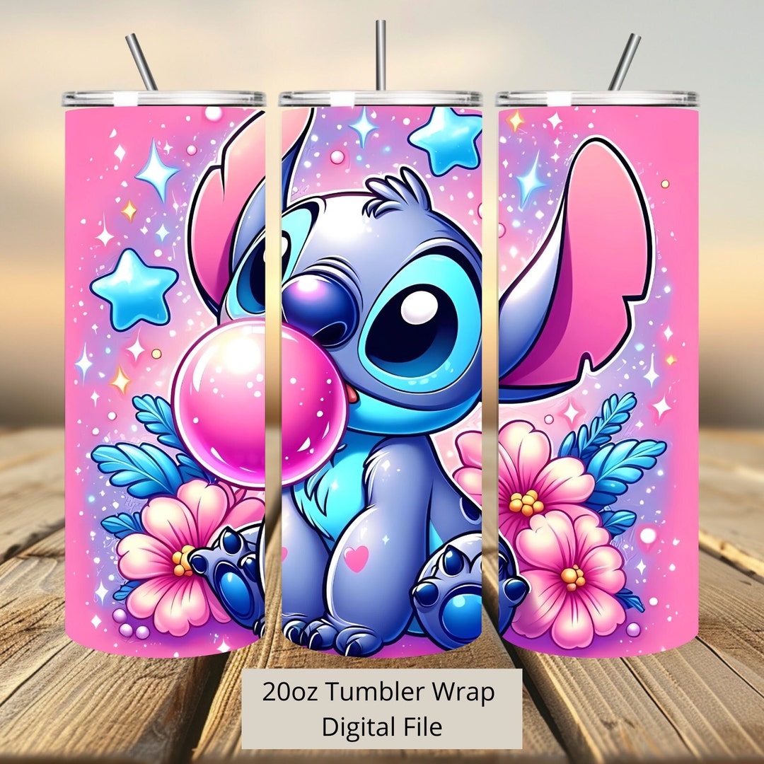 3D Stitch Bubble Tumbler Wrap, 20oz Tumbler, Cartoon Tumbler Wrap ...