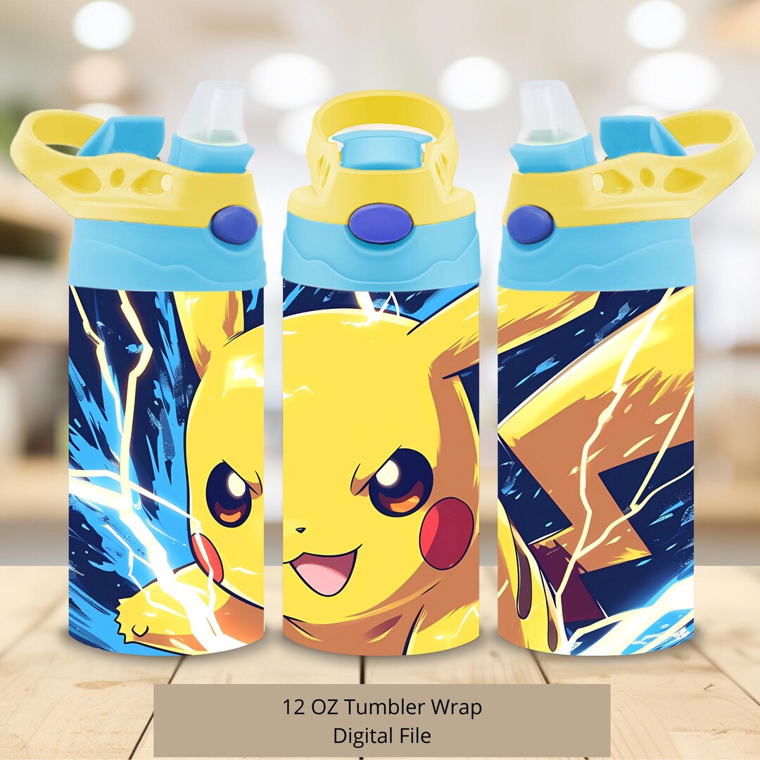 3D Pikachu Tumbler Design, 12oz Pokemon Cup Tumbler Wrap PNG, 12oz ...