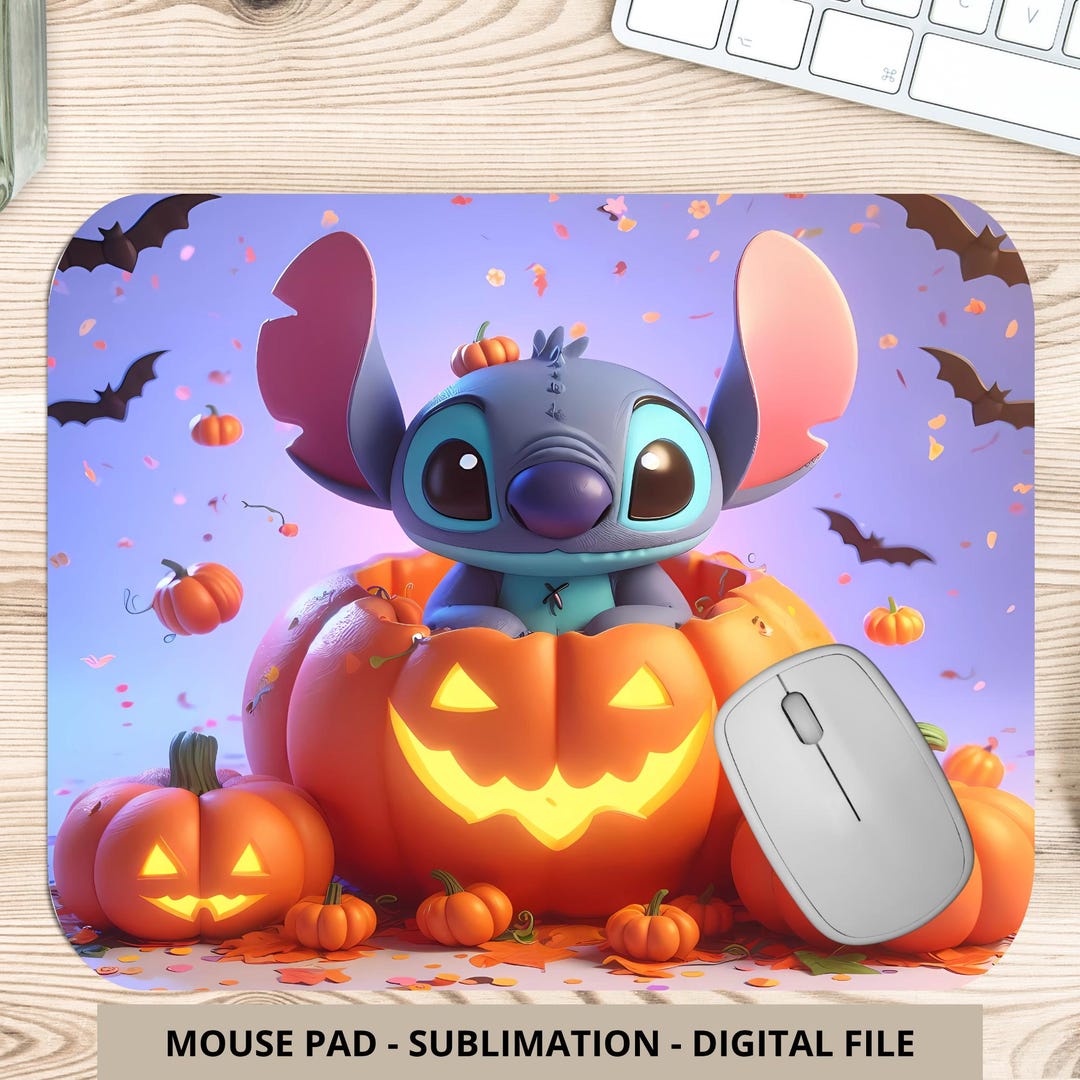 1 PNG Mouse Pad Cute Stitch Halloween Sublimation, Cute Mousepad PNG ...