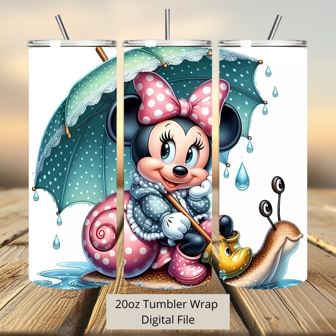 3D Minnie Rain Snail Tumbler Wrap, Minnie in Pink Tumbler Wrap ...