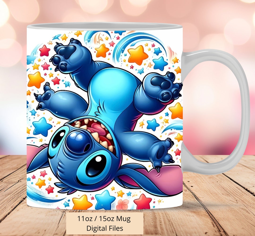 3D Fun Stitch Mug Wrap, 3D Mug Wrap Sublimation Design PNG, Mug 11oz ...