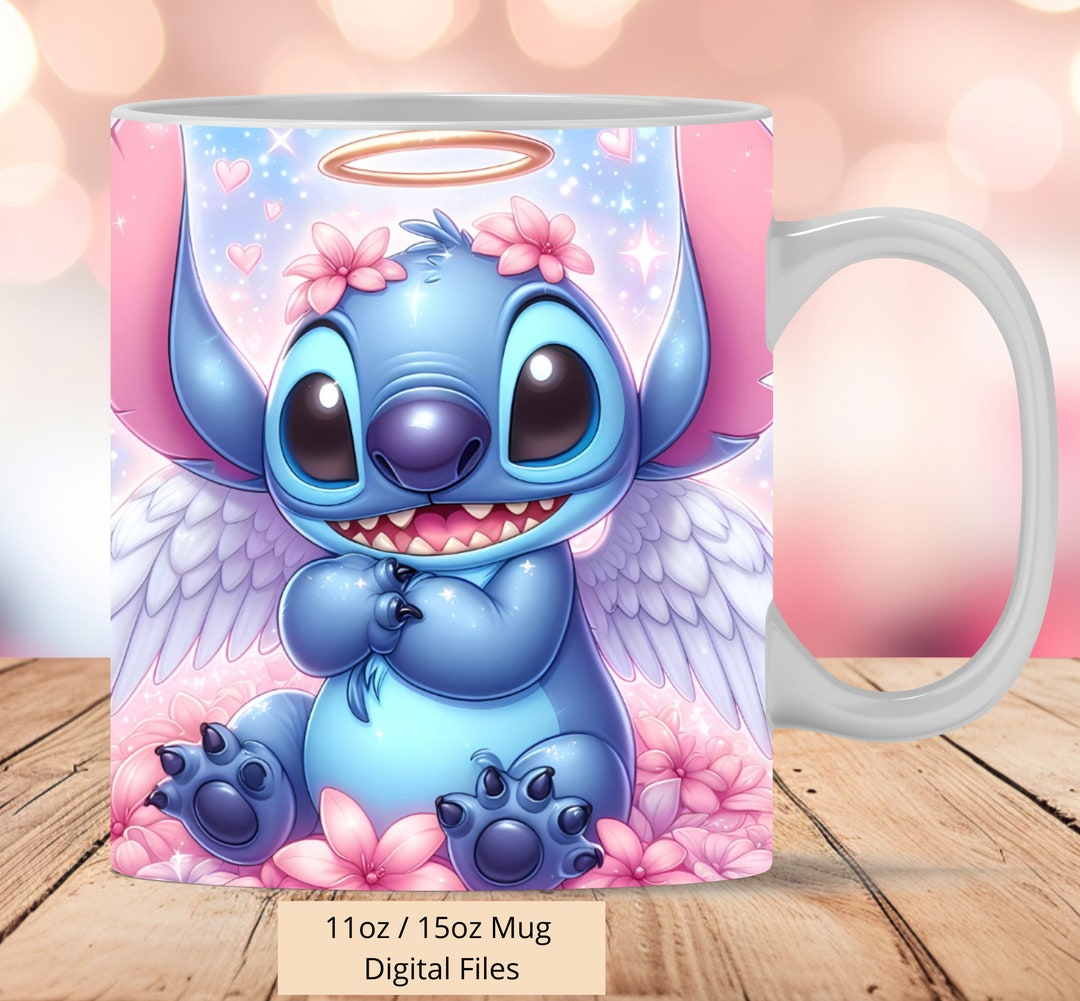 3D Angel Stitch Mug Wrap, 3D Stitch Flowers Mug Wrap Sublimation Design ...