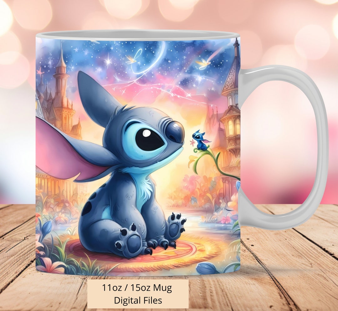 3D Cute Stitch Mug Wrap, 3D Love Stitch Mug Wrap Sublimation Design PNG ...