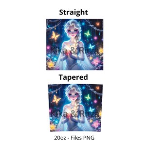 3D Cute Elsa Butterflies Tumbler Wrap, Frozen Tumbler Wrap Sublimation ...