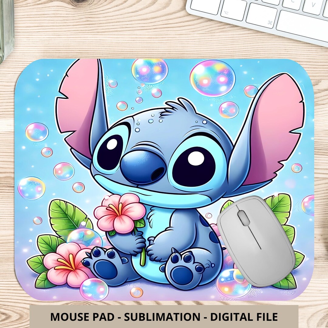 1 PNG Mouse Pad Cute Stitch Bubble Sublimation, Cute Mousepad PNG ...