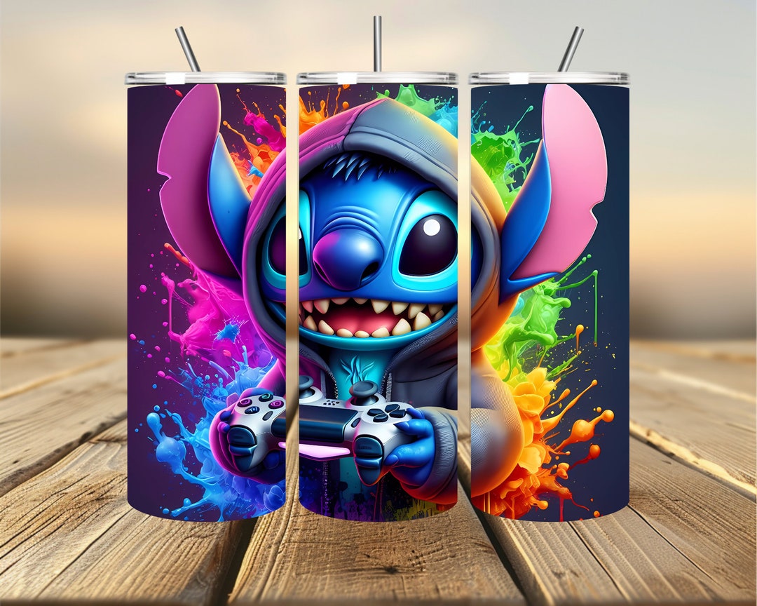 3D Stitch Gamer Tumbler Wrap, Stitch Tumbler Wrap Sublimation Design ...