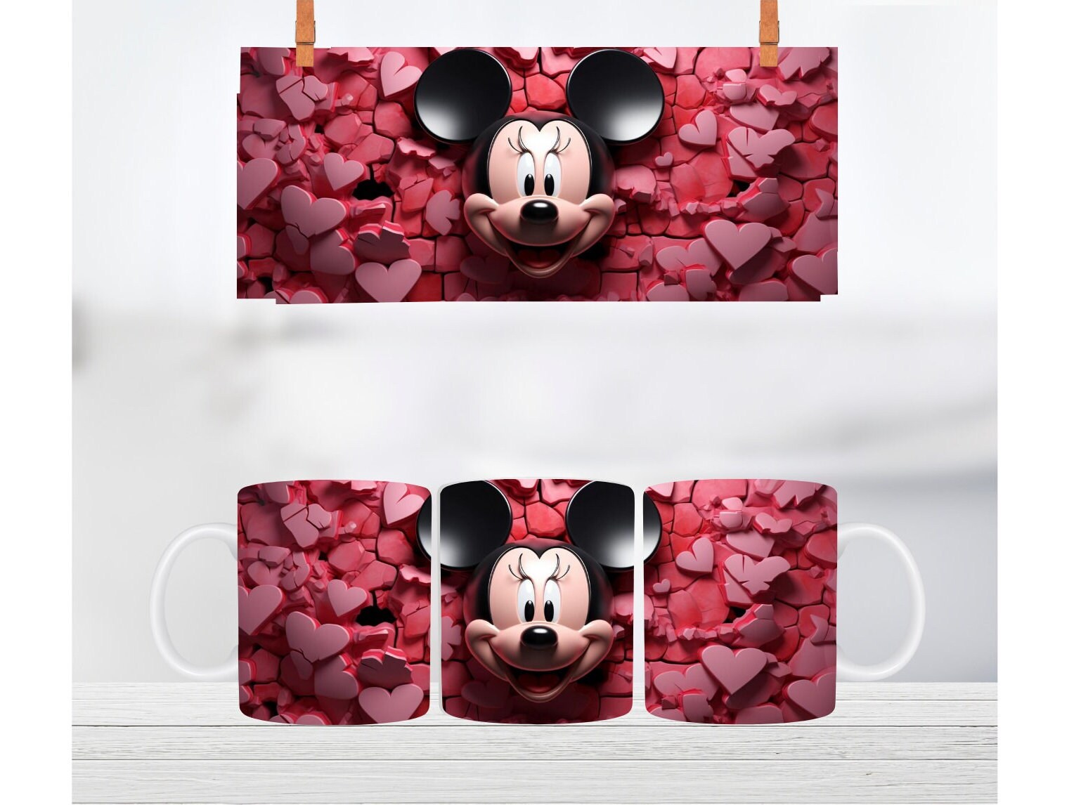 3D muis mok wrap, 3D gebarsten gat muis mok wrap sublimatie ontwerp PNG ...