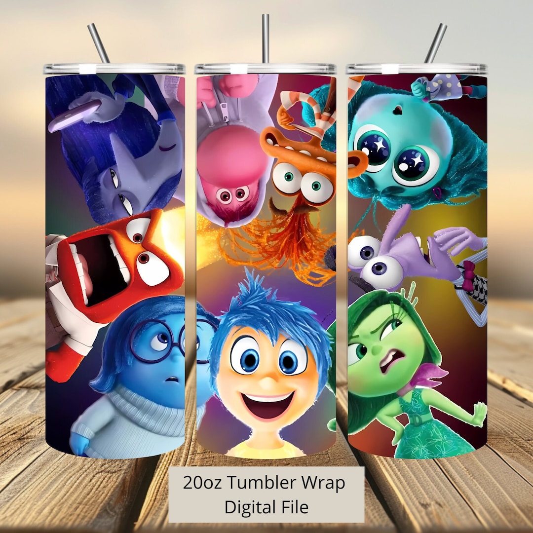 3D Inside Out 2 Tumbler Wrap, All Sensations Tumbler Wrap Sublimation ...