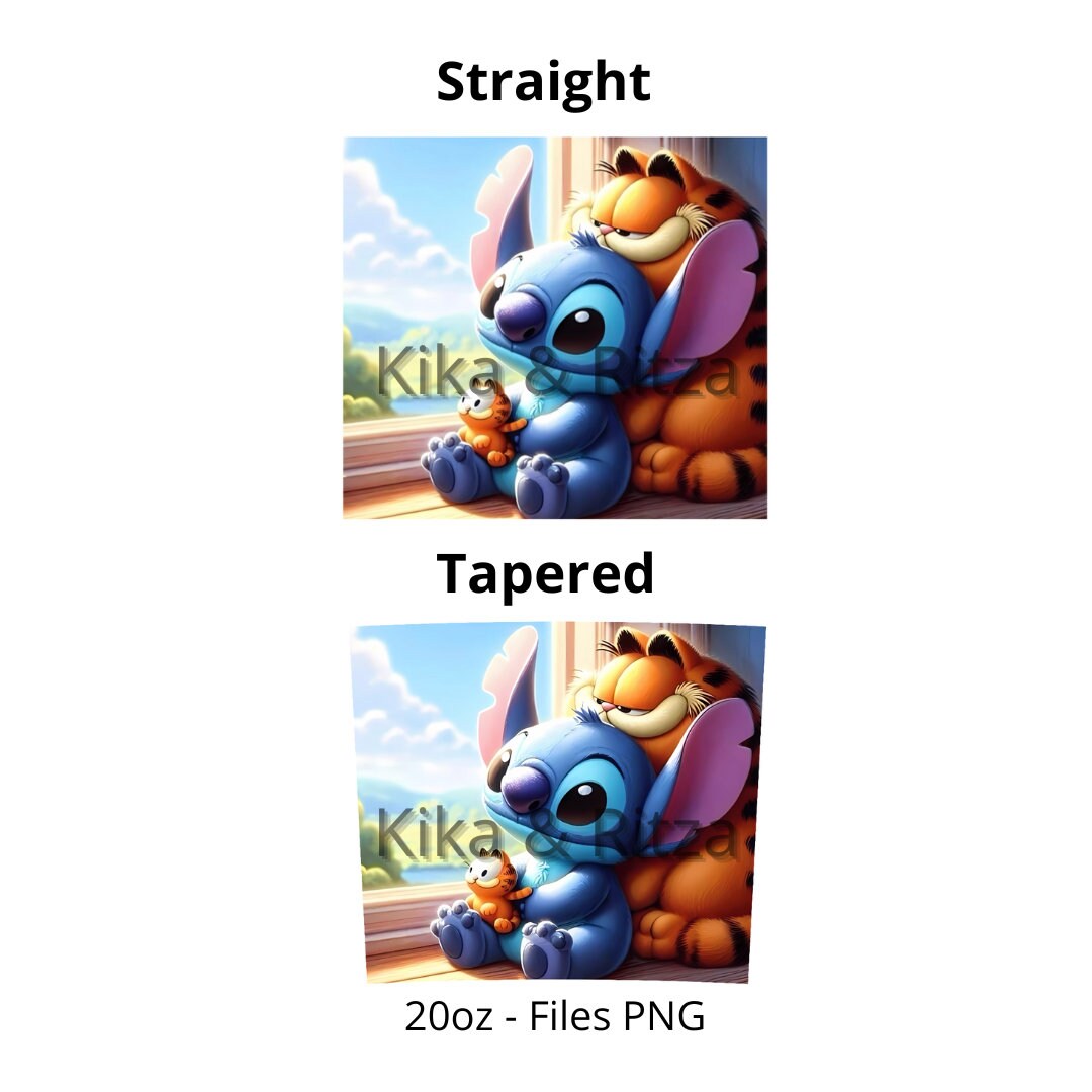 3D Stitch and Garfield Tumbler Wrap, Garfield Tumbler Wrap Sublimation ...