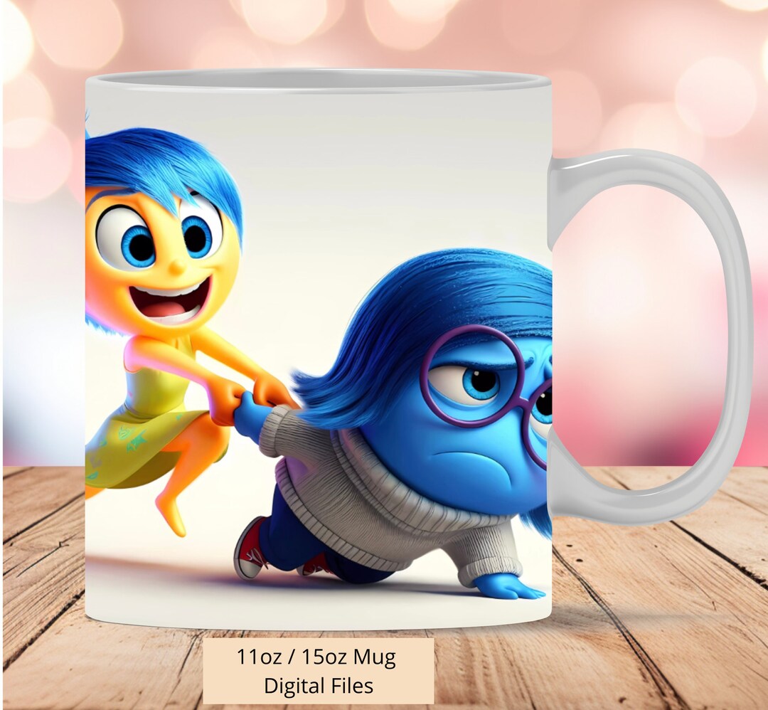 3D Inside Out 2 Mug Wrap, 3D All Feelings Mug Wrap Sublimation Design ...