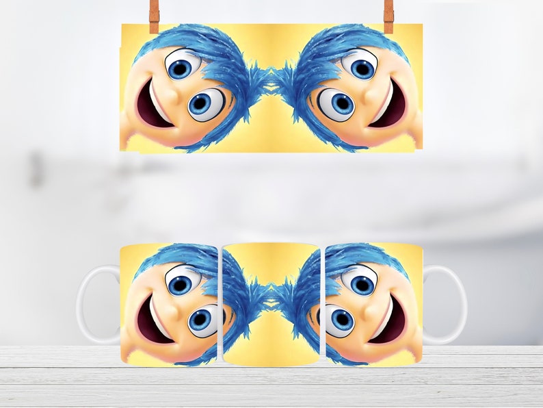 3D Inside Out 2 JOY Mug Wrap, 3D Mug Wrap Sublimation Design PNG, Mug ...