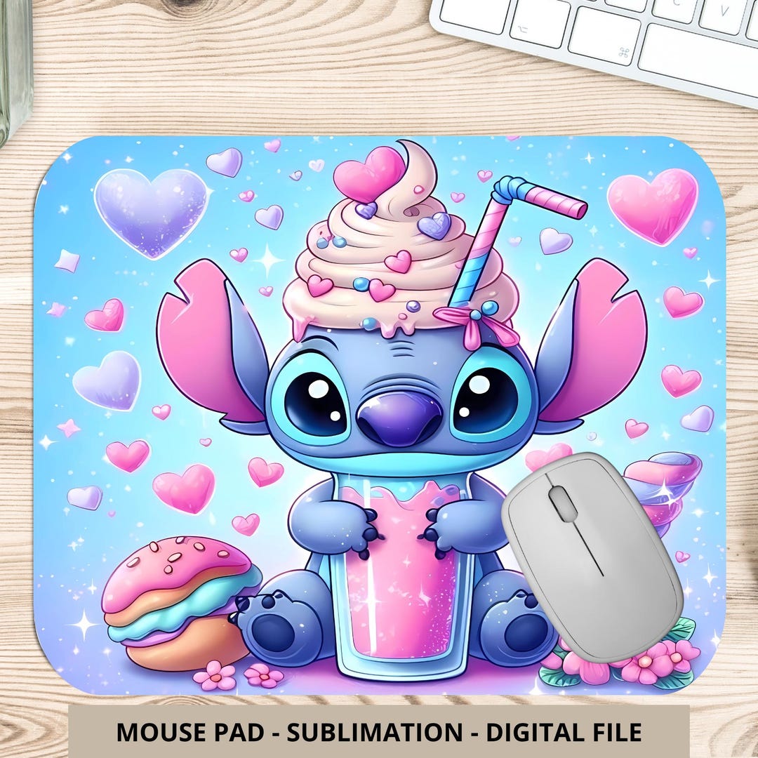 1 PNG Mouse Pad Cute Stitch Icecream Sublimation, Cute Mousepad PNG ...