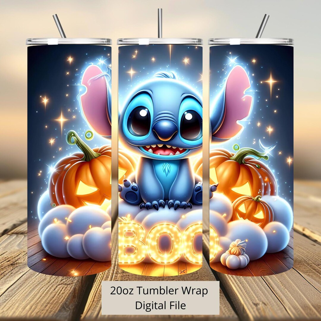 3D Stitch Halloween BOO Shine Tumbler Wrap, Stitch Tumbler Wrap ...
