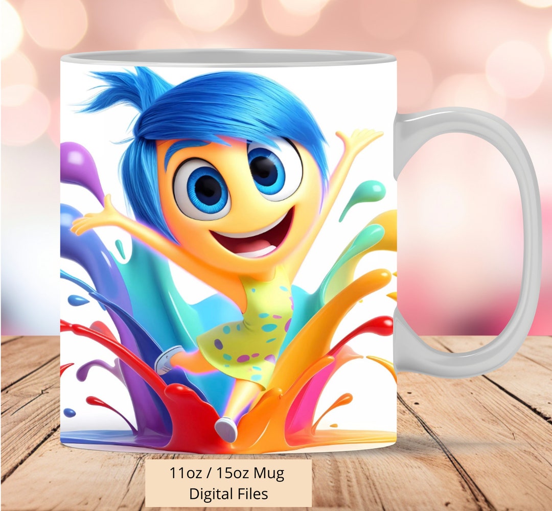 3D Inside Out 2 Colorful Splash Mug Wrap, 3D Mug Wrap Sublimation ...