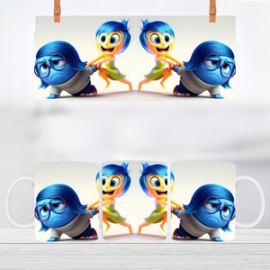 3D Inside Out 2 Mug Wrap, 3D All Feelings Mug Wrap Sublimation Design ...