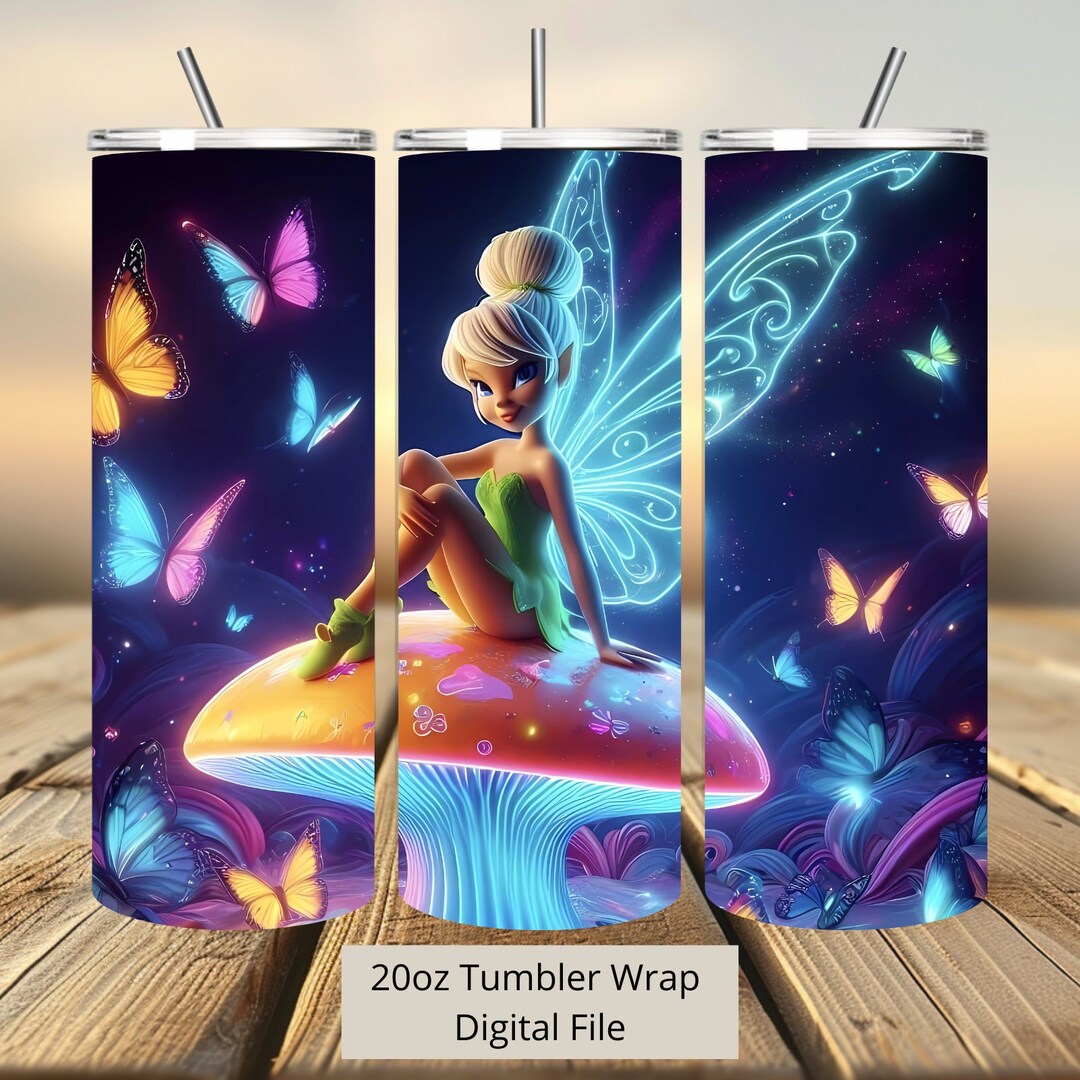 3D Cute Fairy Butterflies Tumbler Wrap, Princess Tumbler Wrap ...