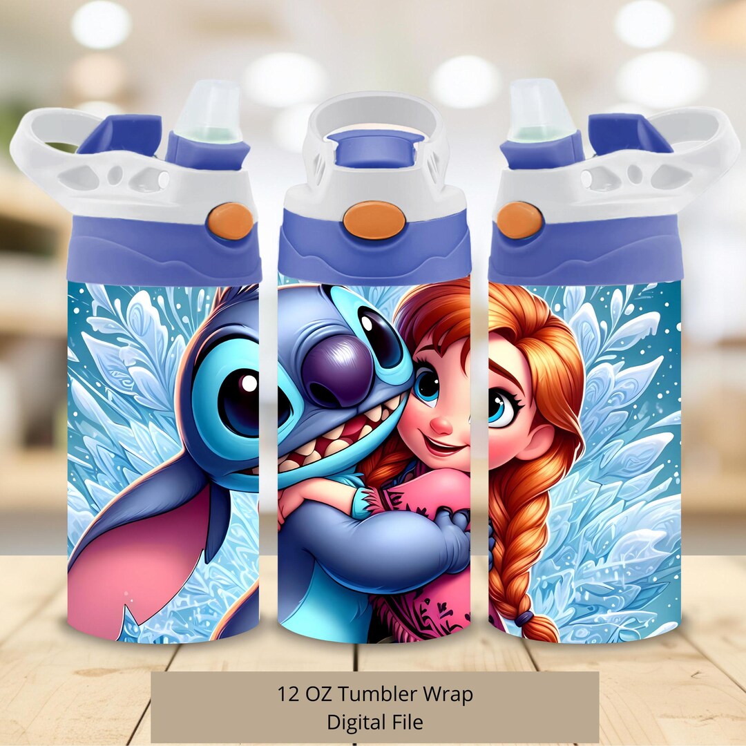 3D Cute Stitch Hugg Anna Tumbler Design, 12oz Stitch Cup Tumbler Wrap ...