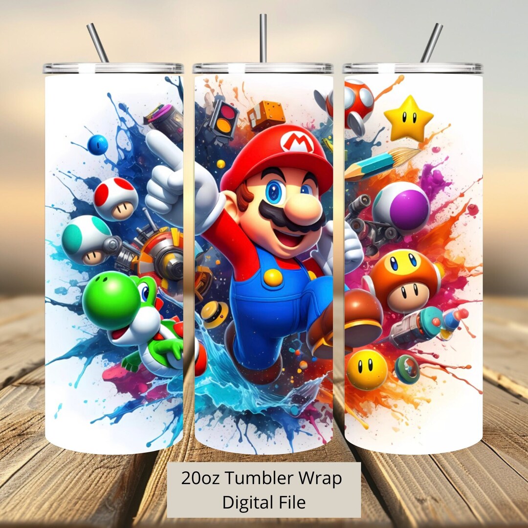3D Super Mario Splash Friends Tumbler Wrap, Friends Tumbler Wrap ...