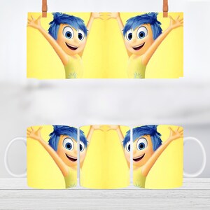 3D Inside Out 2 JOY Mug Wrap, 3D Mug Wrap Sublimation Design PNG, Mug ...