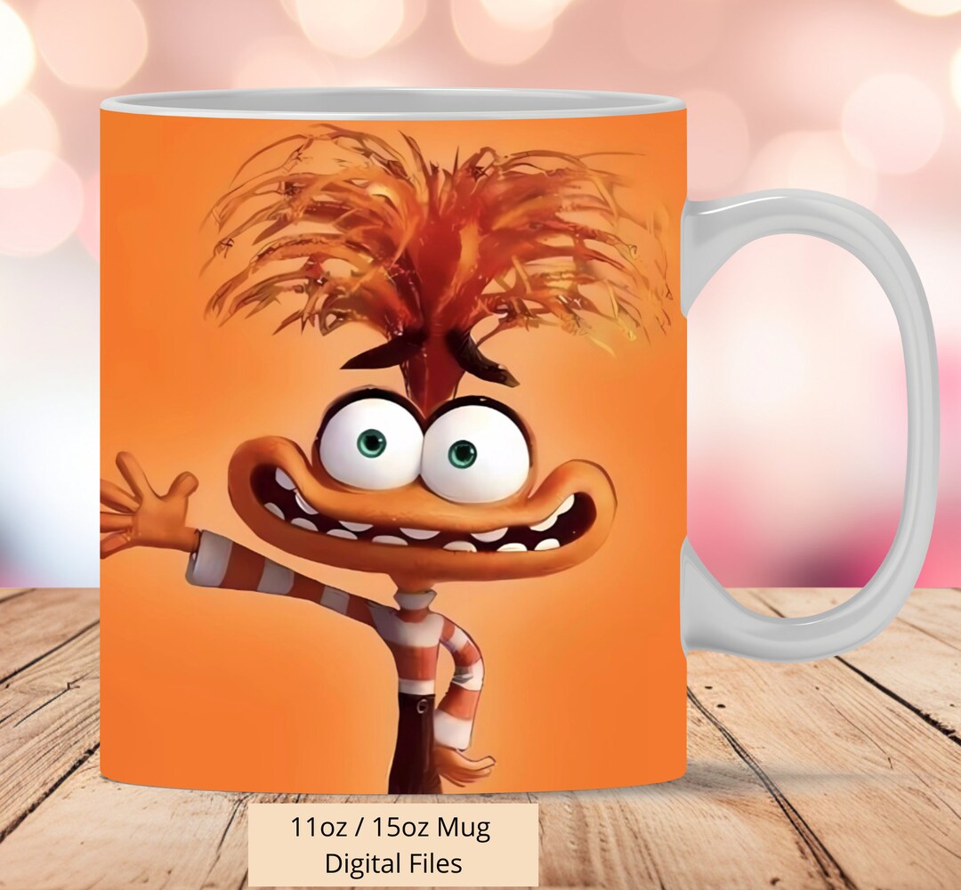 3D Inside Out 2 Anxiety Mug Wrap, 3D Mug Wrap Sublimation Design PNG ...