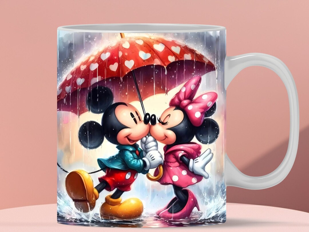 Minnie und Mickey Mouse im Regen Tassenfolie, 3D Regenbogen Maus ...