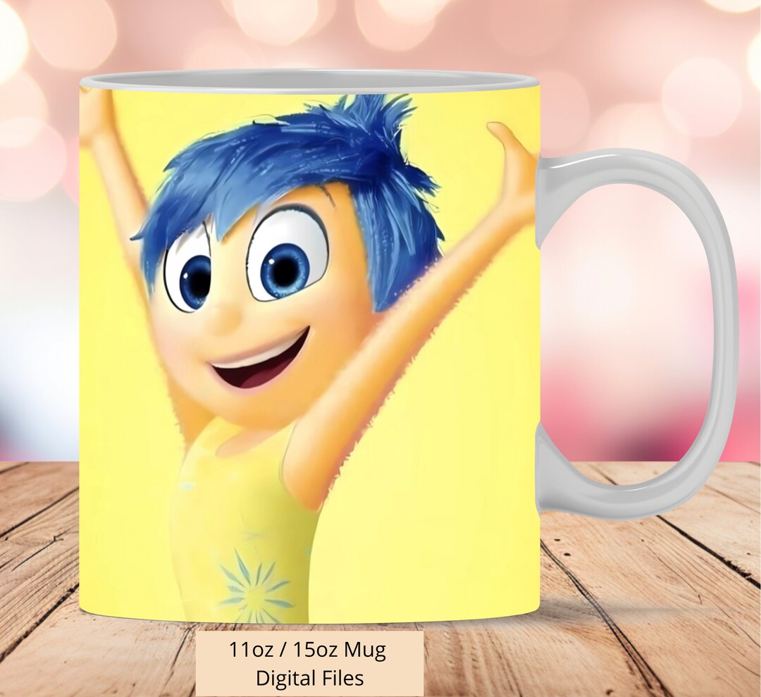 3D Inside Out 2 JOY Mug Wrap, 3D Mug Wrap Sublimation Design PNG, Mug ...