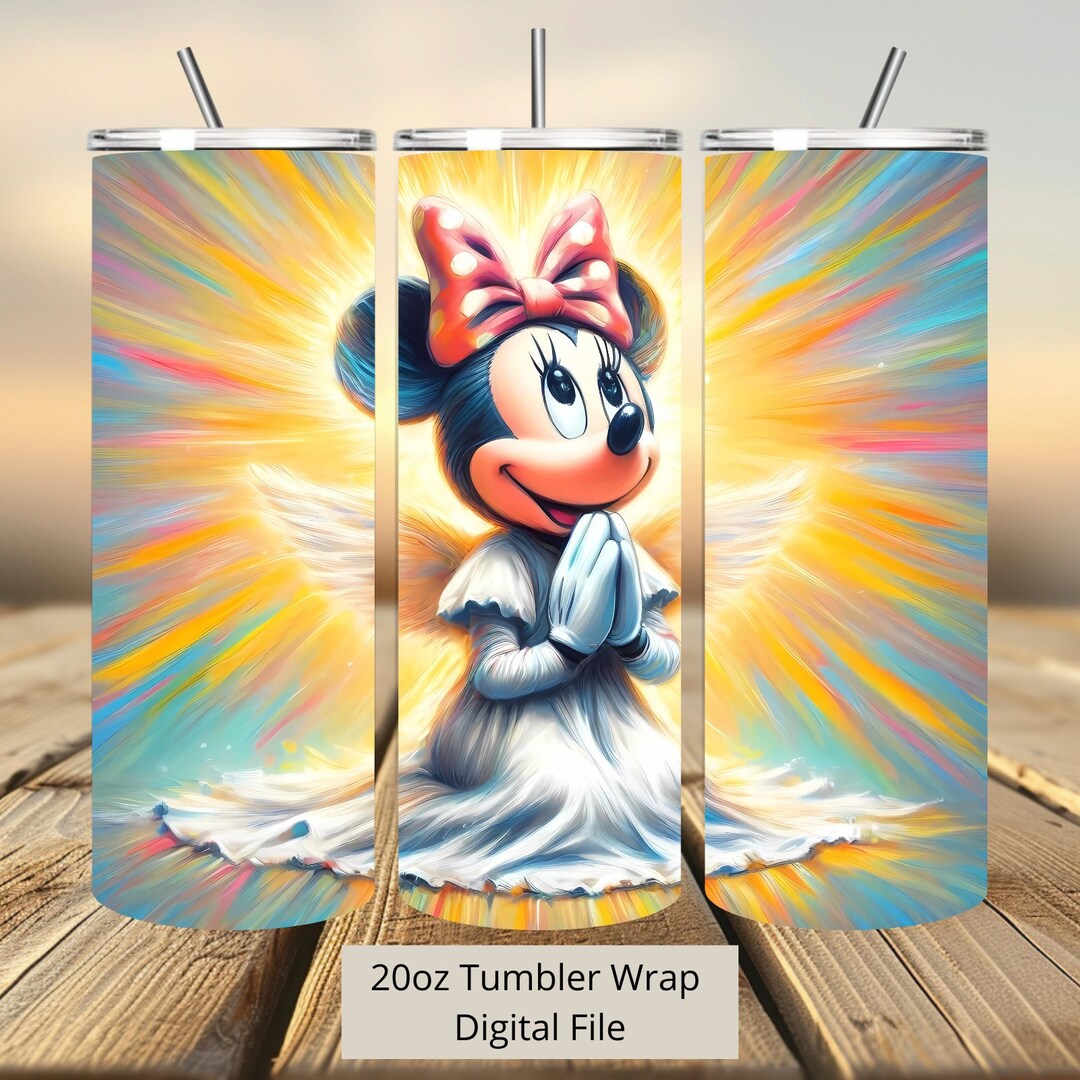3D Minnie Angel Shine Tumbler Wrap, Minnie Mouse Tumbler Wrap ...