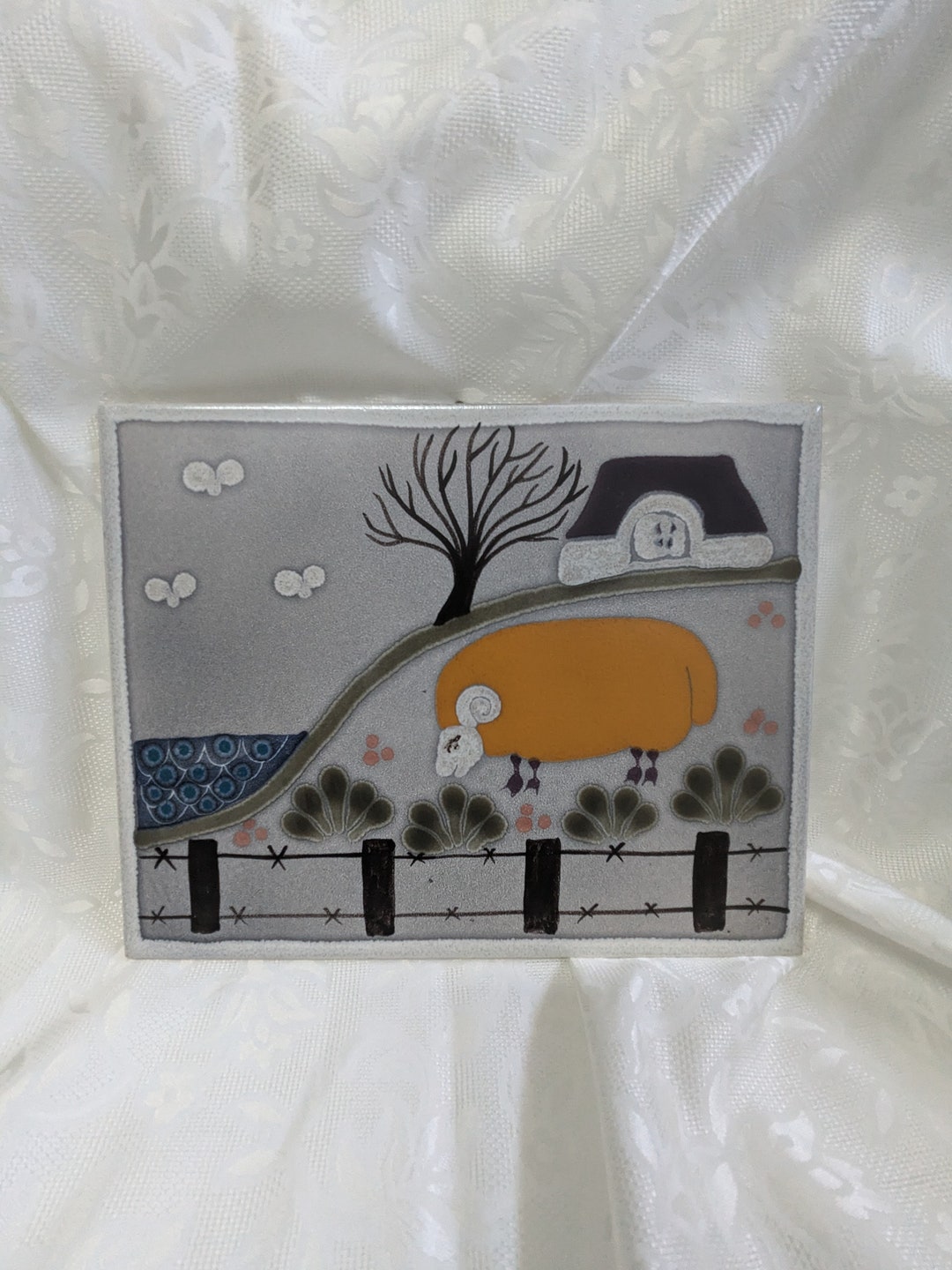 Vintage Ceramic Tile With Stylized Sheep by Villeroy and Boch - Etsy