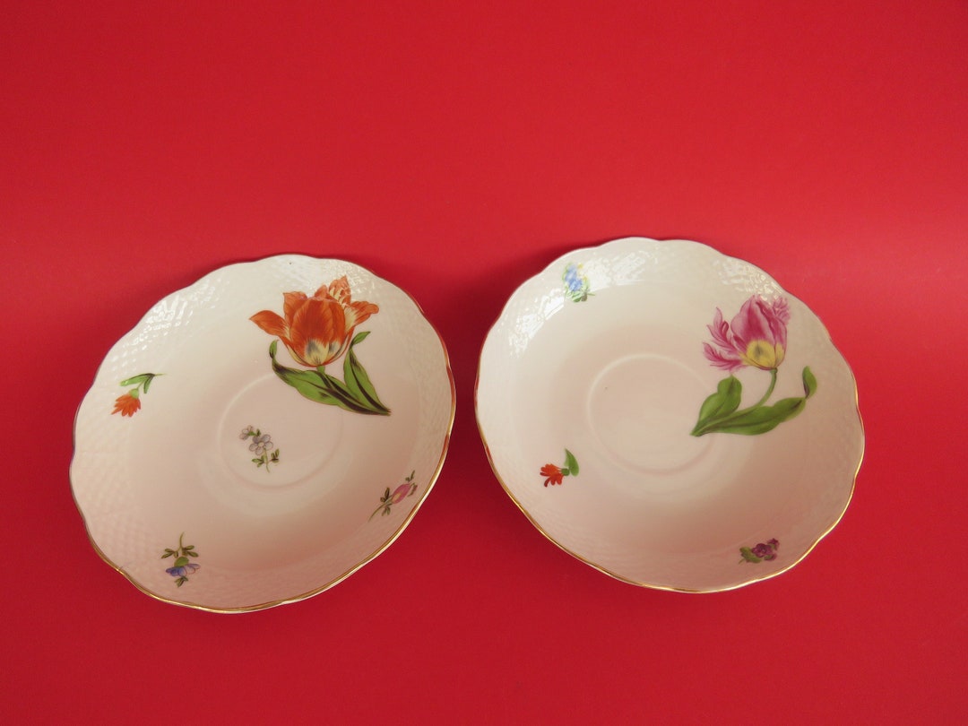Herend Spring in Bakony Two Small Plates,orange and Pink Tulip Disigne ...