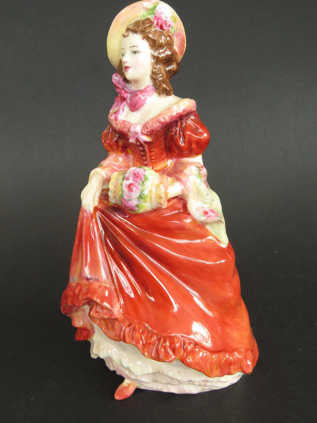 Coalport Porcelain Figurine Judith Anne in Red Dress 1930s - Etsy