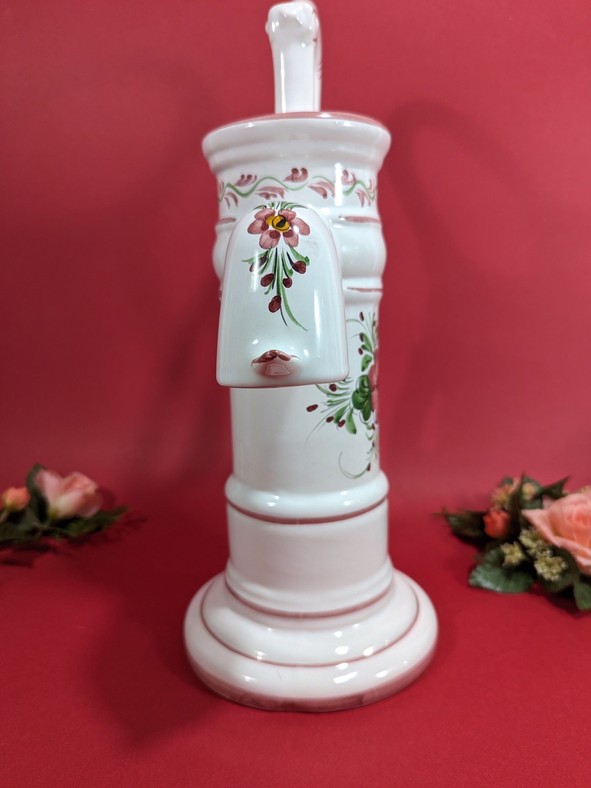 Vintage Ceramic Water Pump, Floral Ceramic Water Pump - Etsy