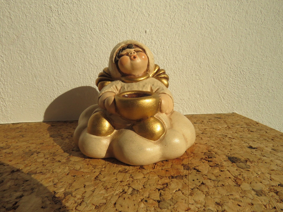 Original Thun Candle Holder Figure Angels.hand Painted Italy Bolzano ...