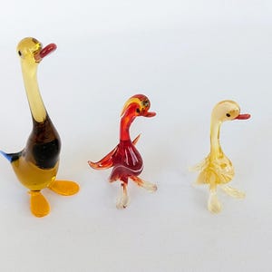 Vintage Set of Three Murano Blown Glass Ducks - Etsy