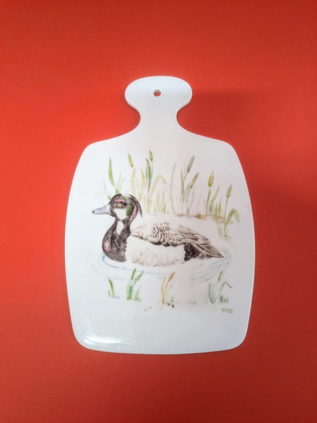 Vintage Porcelain Breakfast Board - Cheese and Cracker Board With Hand ...