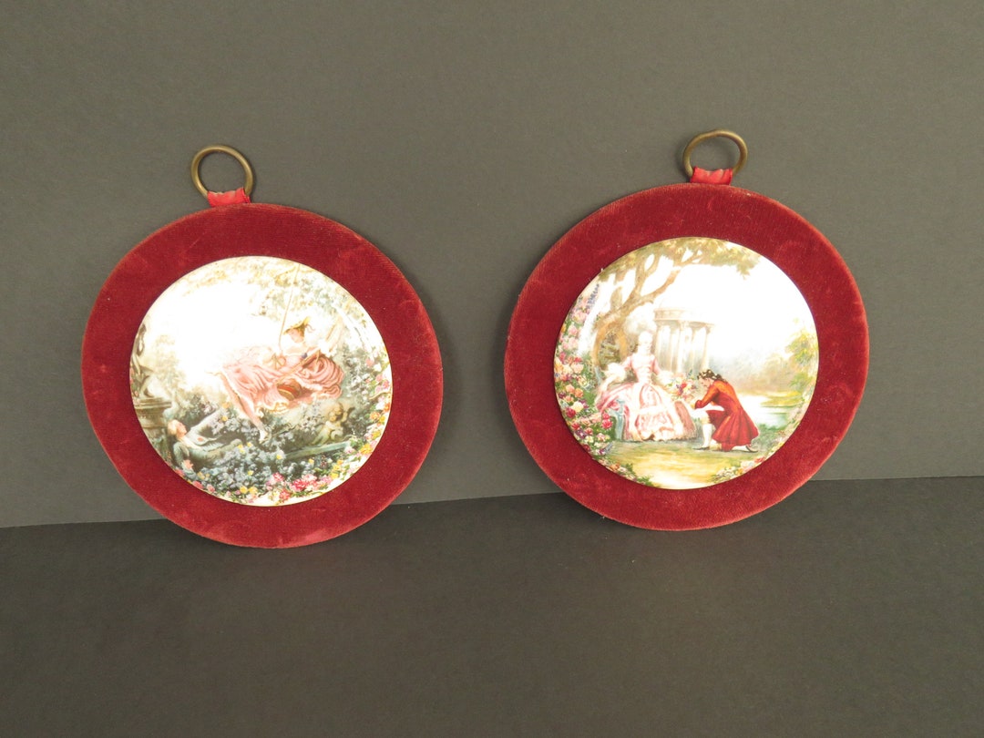 Classic Victorian Wall Hangings, Pair of Delicate Ceramic Ornaments - Etsy