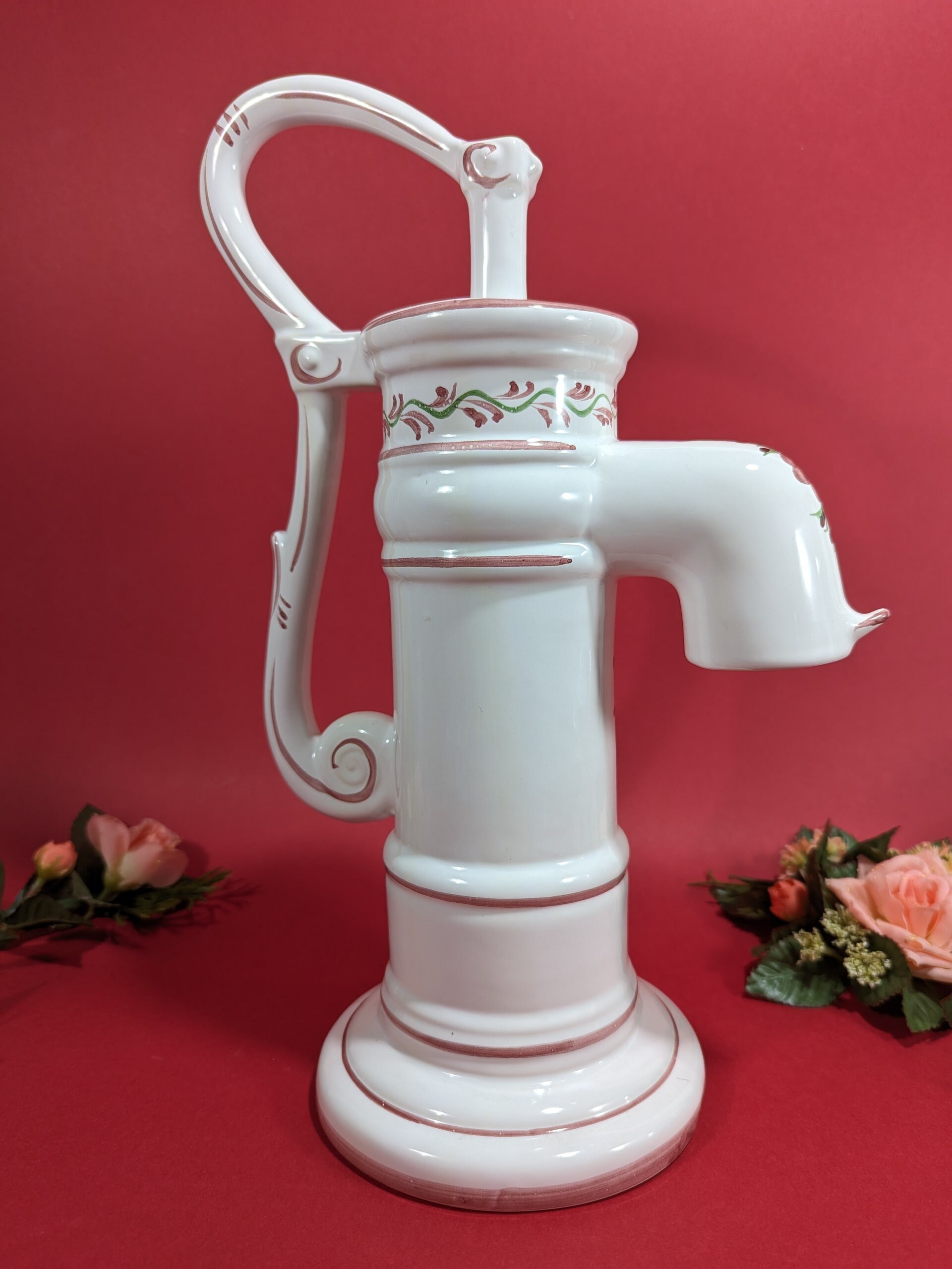 Vintage Ceramic Water Pump, Floral Ceramic Water Pump - Etsy