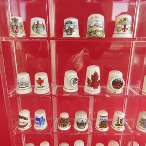 Plexiglass Display Case With 69 Porcelain Thimbles,city and Monuments ...