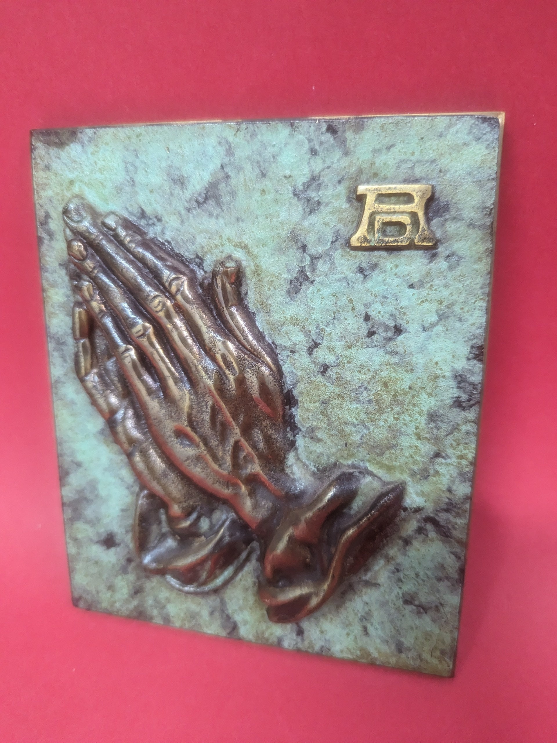 Vintage Bas-relief Bronze Religious Plaque Praying Hands Albrecht Dürer ...